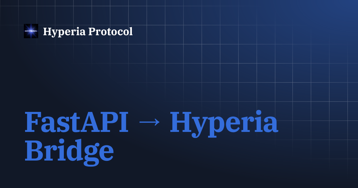 FastAPI → Hyperia Bridge | Hyperia Protocol